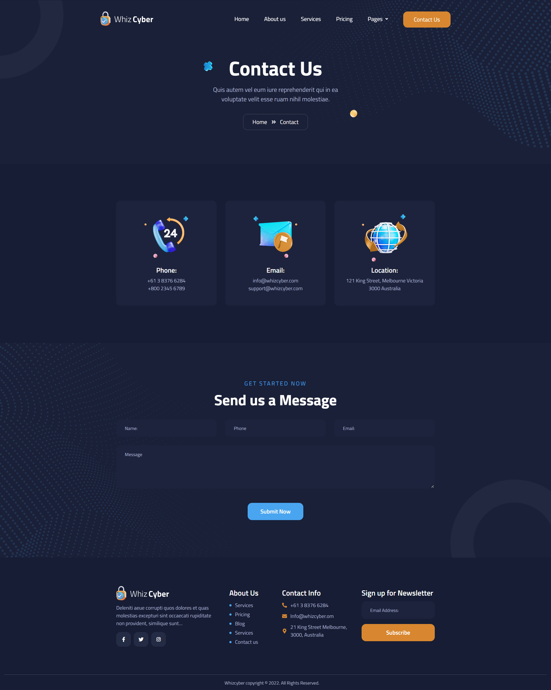 WhizCyber - Cyber Security Elementor Template Kit by designingmedia